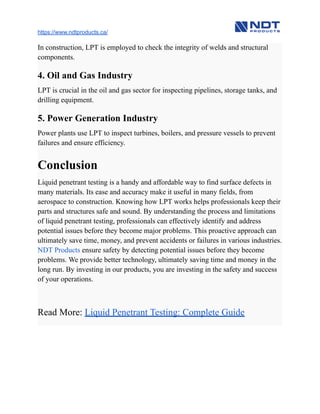 Liquid Penetrant Testing Demystified: Complete Guide | PDF