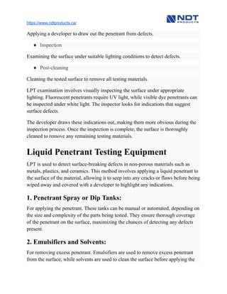 Liquid Penetrant Testing Demystified: Complete Guide | PDF