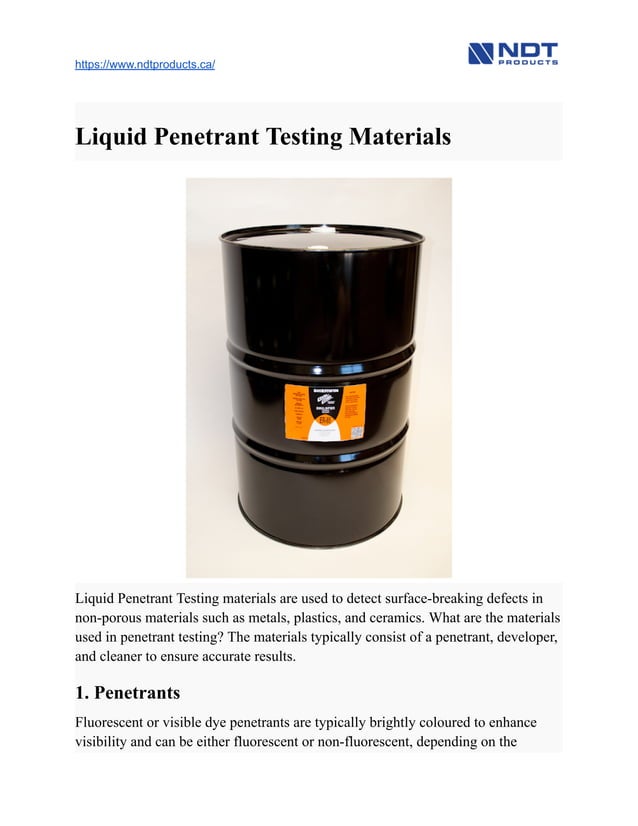 Liquid Penetrant Testing Demystified: Complete Guide | PDF