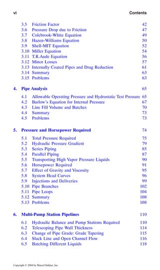 Liquid pipeline hydraulics (e.shashi menon, 2004) book | PDF