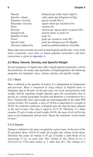 Liquid pipeline hydraulics (e.shashi menon, 2004) book | PDF