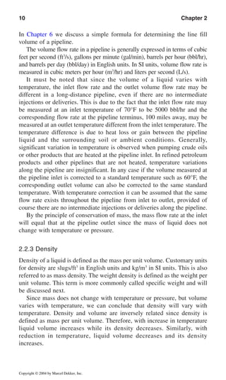 Liquid pipeline hydraulics (e.shashi menon, 2004) book | PDF