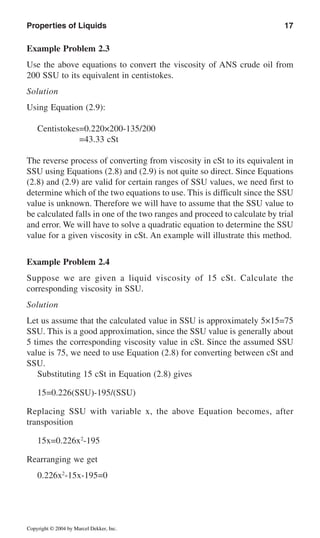 Liquid pipeline hydraulics (e.shashi menon, 2004) book | PDF
