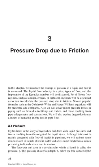 Liquid pipeline hydraulics (e.shashi menon, 2004) book | PDF
