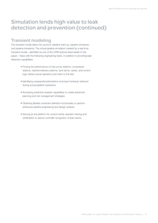 [Oil & Gas White Paper] Liquids Pipeline Leak Detection and Simulation Training | PDF