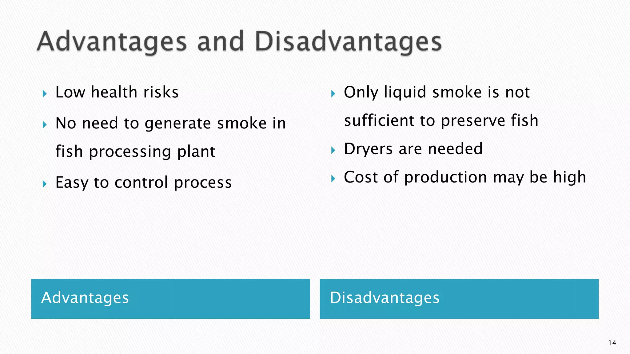 Liquid smoke as a preservative for fresh water | PPTX