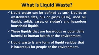 Presentation on Liquid waste and Management In Our University. | PPTX
