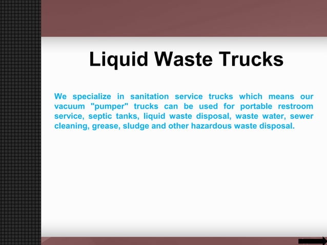 Liquid waste trucks | PPT
