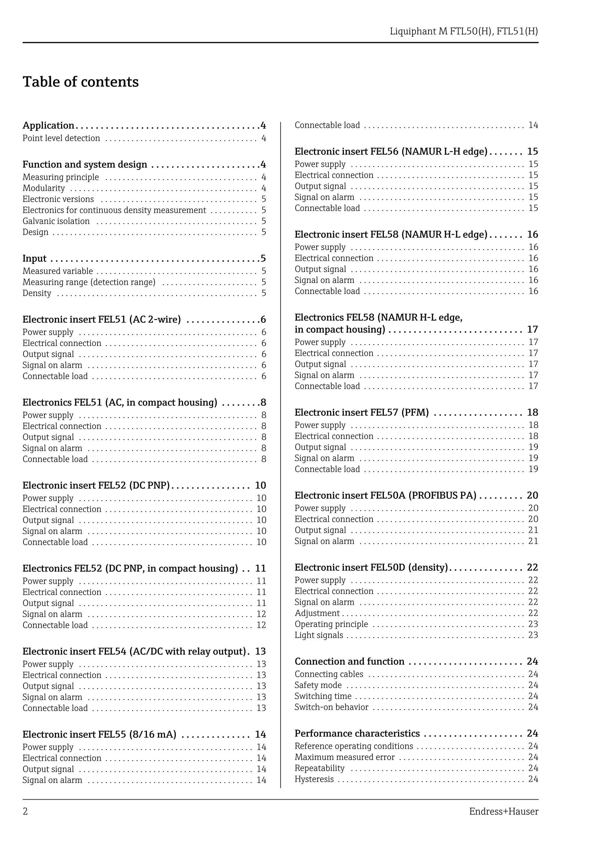 Liquiphant m ftl50 endress+hauser datasheet-point level switch | PDF