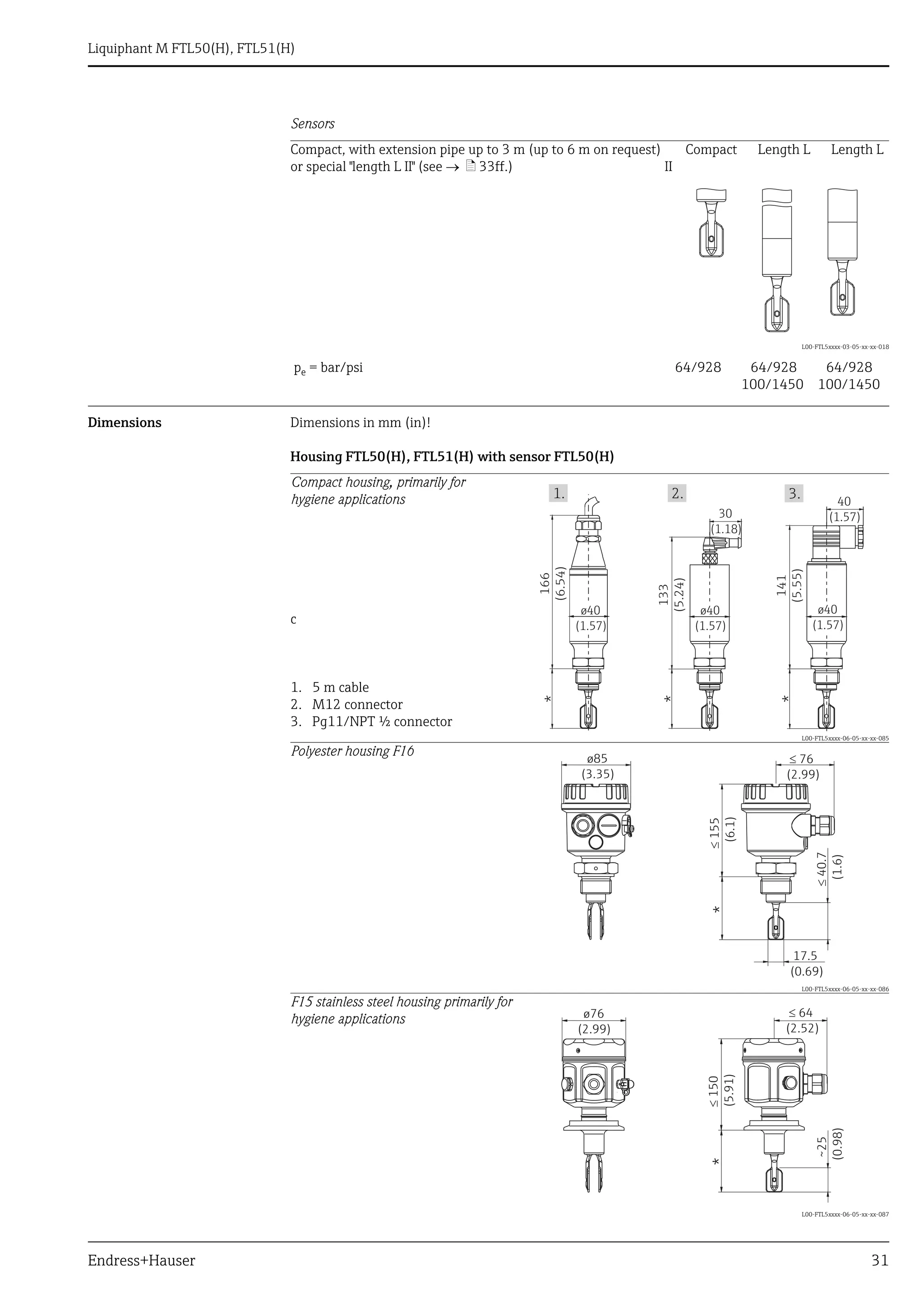 Liquiphant m ftl50 endress+hauser datasheet-point level switch | PDF