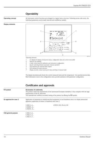 Liquisys m cpm223 253 endress+hauser datasheet-p-h orp measurement | PDF