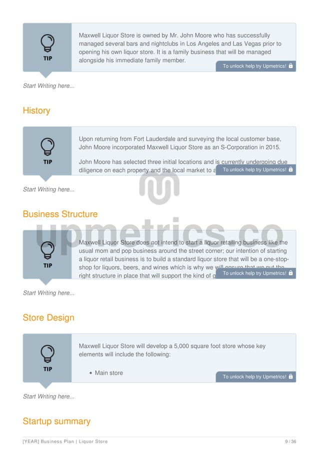 Liquor Store Business Plan Example | Upmetrics | PDF