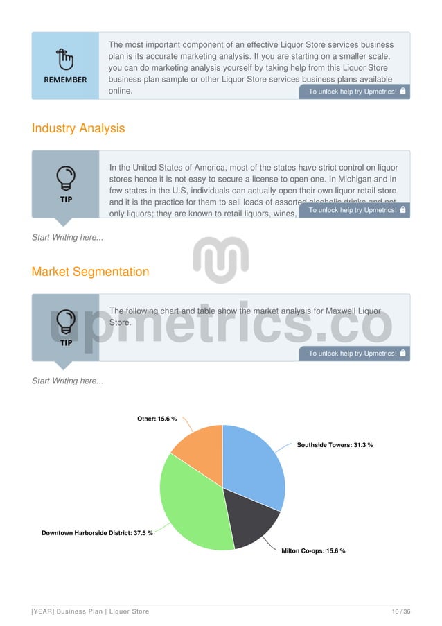 Liquor Store Business Plan Example | Upmetrics | PDF