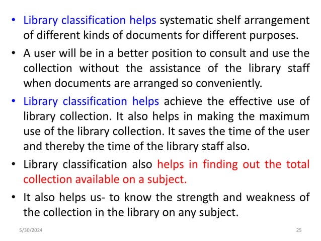 Lirary Classification-Need and Purpose.ppt | Chemistry | Science