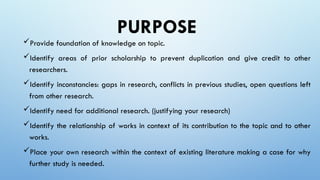 Importance of literature review-PHD Course work Research methodology | PPTX