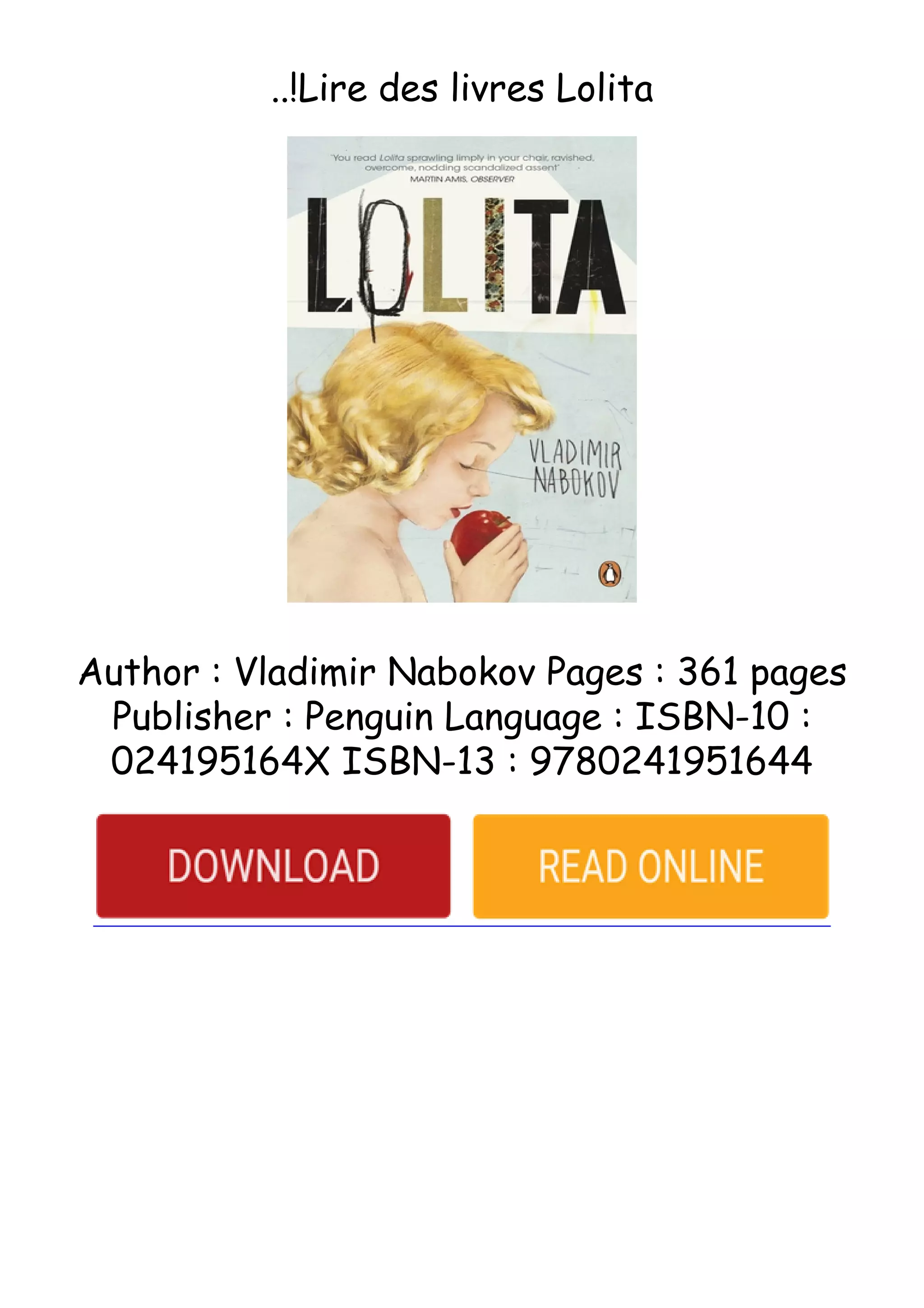..!Lire des livres Lolita | PDF