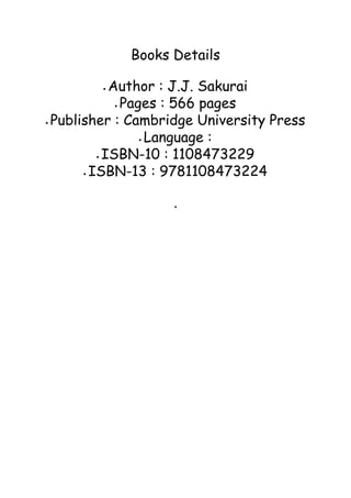 LIRE\\ Modern Quantum Mechanics | PDF