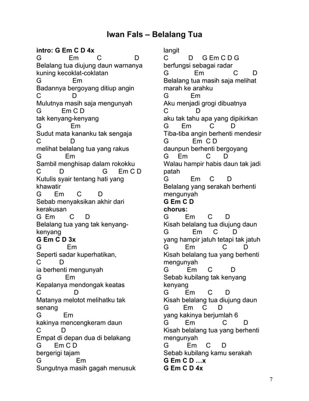 Lirik dan-chord-lagu-indonesia2 | PDF