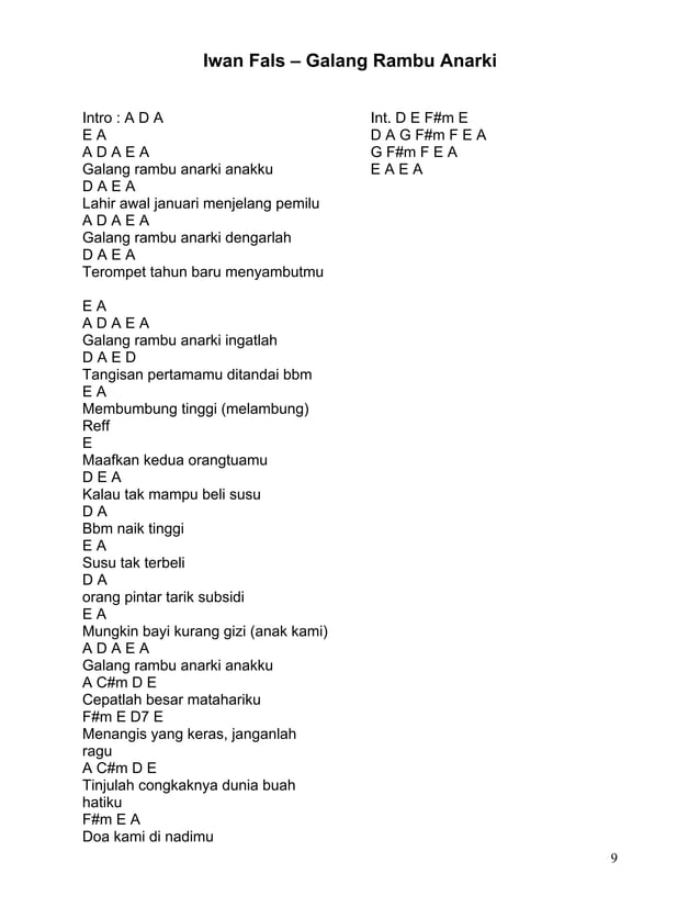 Lirik dan-chord-lagu-indonesia2 | PDF