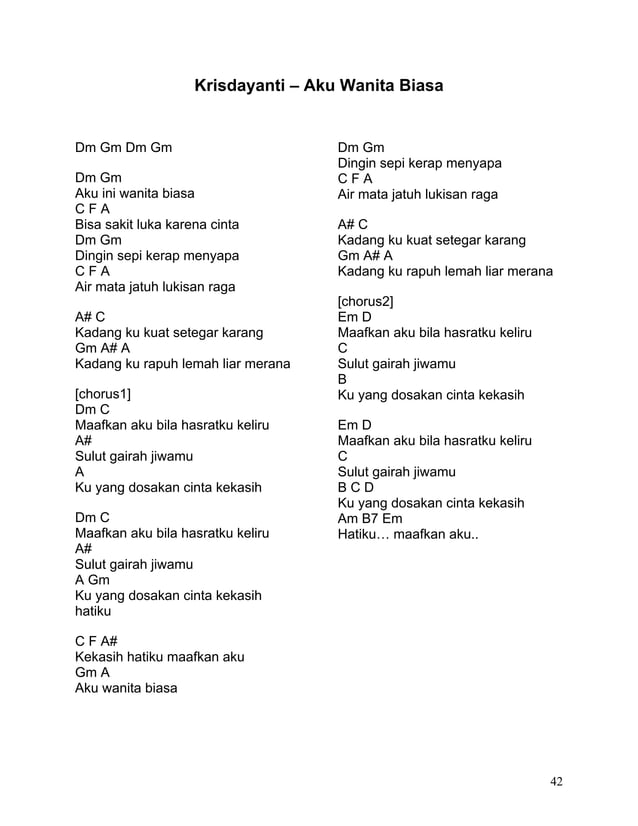Lirik dan-chord-lagu-indonesia2 | PDF