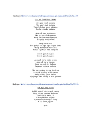 Lirik dan chord lagu ada band | DOCX