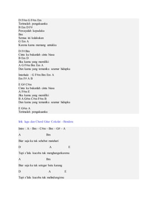 Lirik dan chord lagu ada band | DOCX