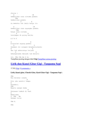 Lirik dan kunci gitar gigi | PDF