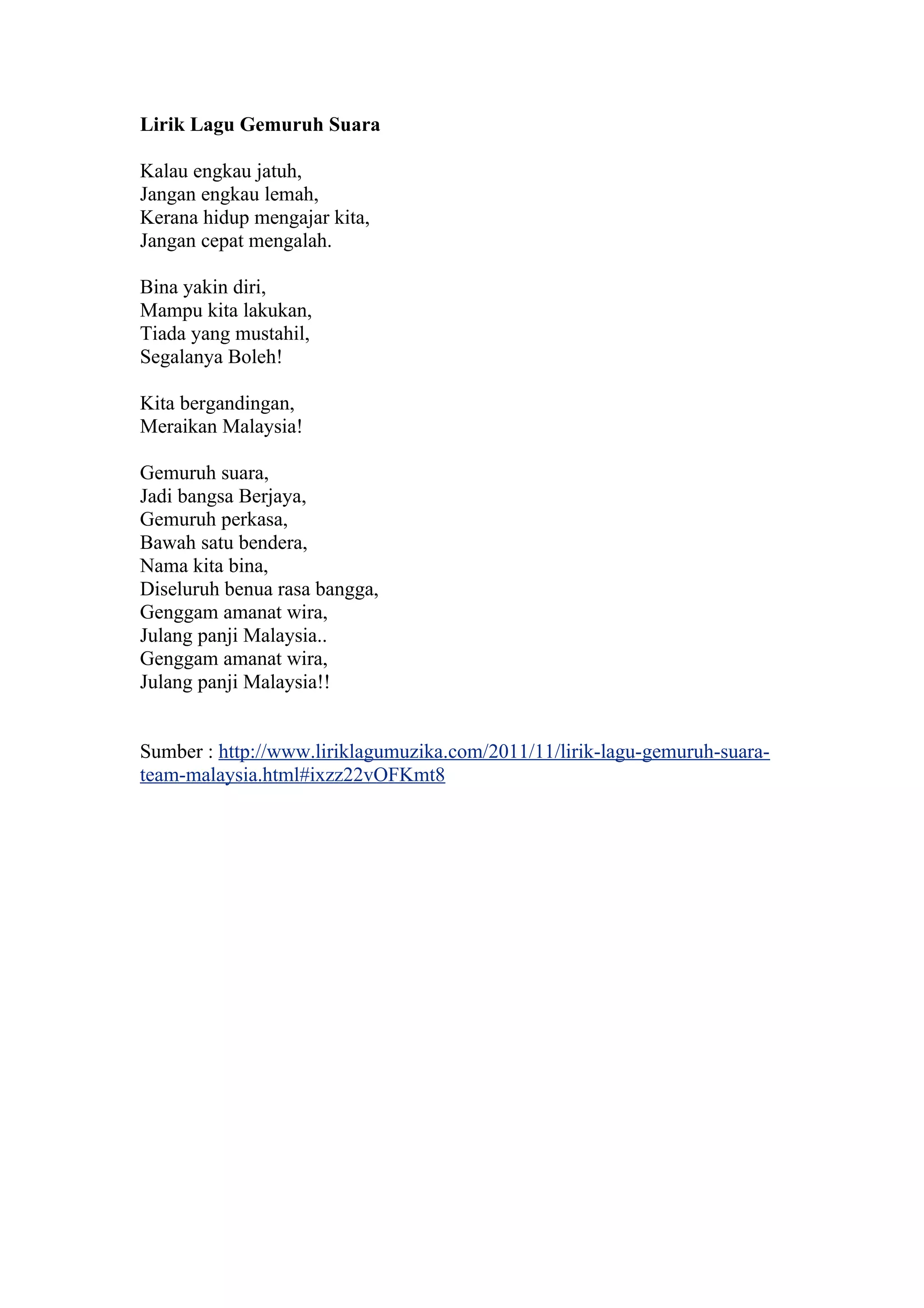 Lirik lagu gemuruh suara | PDF