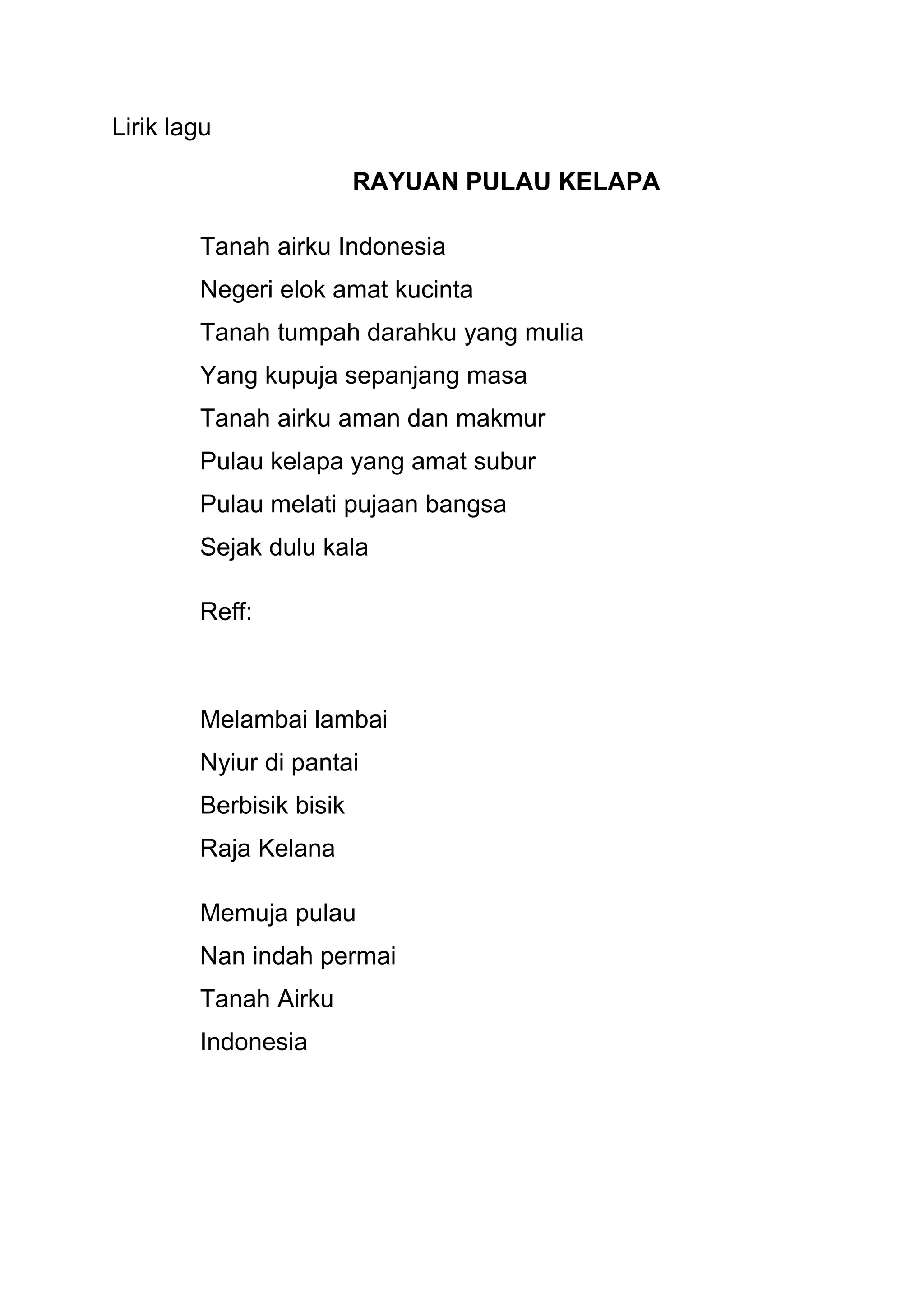 Lirik lagu mengheningkan cipta | DOC