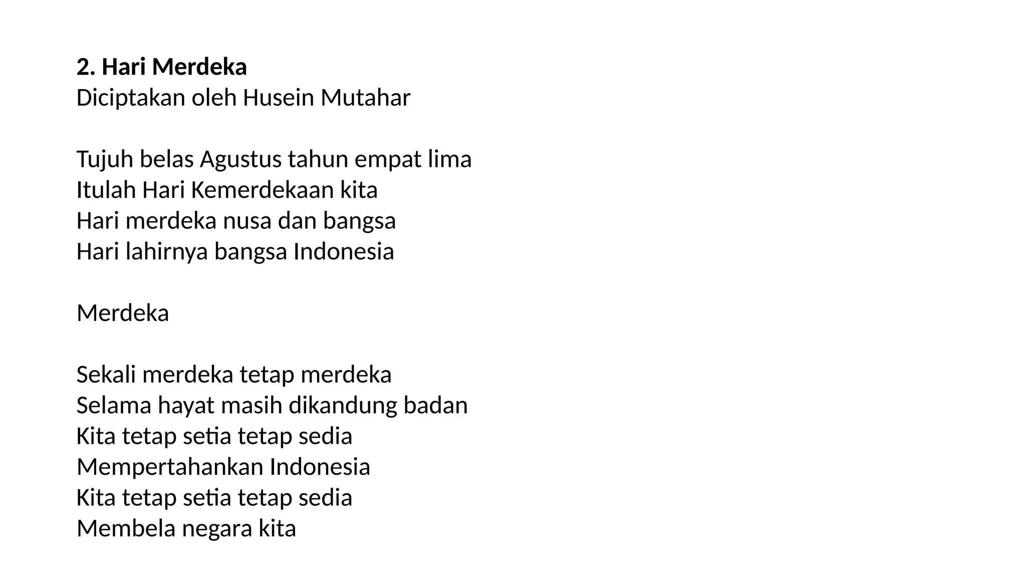 LIRIK LAGU NASIONAL (Indonesia Raya, Bagimu Negeri, dll) | PPTX