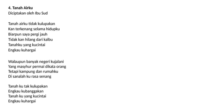 LIRIK LAGU NASIONAL (Indonesia Raya, Bagimu Negeri, dll) | PPTX