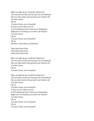 One Direction - What Makes You Beautiful | PDF | Free Download