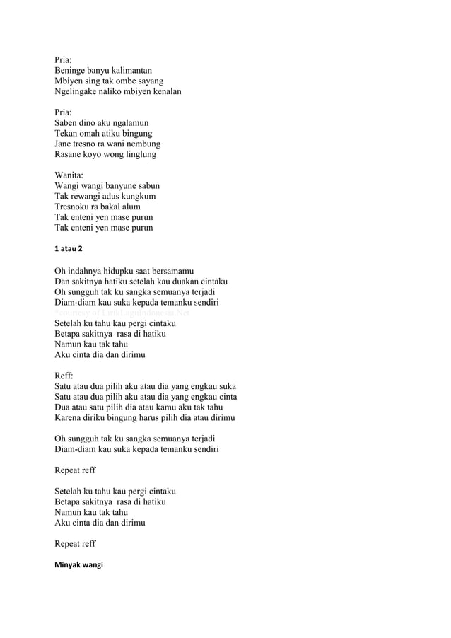 Lirik lagu print | PDF