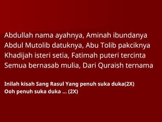 Lirik Lagu Sang RAsul untuk dinyanyikan beramaia-ramai.ppt