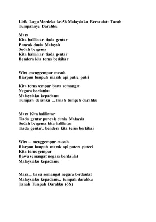 Lirik merdeka day | DOCX