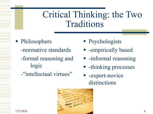 CriticalThinking Definition and how to display By Craig Gibson | PPT