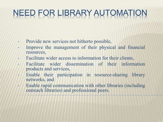 Library Automation & Criteria for selection Library Software | PPTX