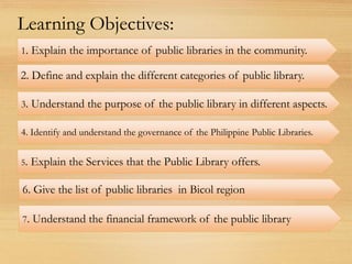 Lis 17 -public libraries: Governance of Public Libraries | PPTX