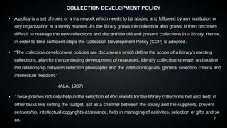 collection development policy for e-resources | ODP | Desktop ...