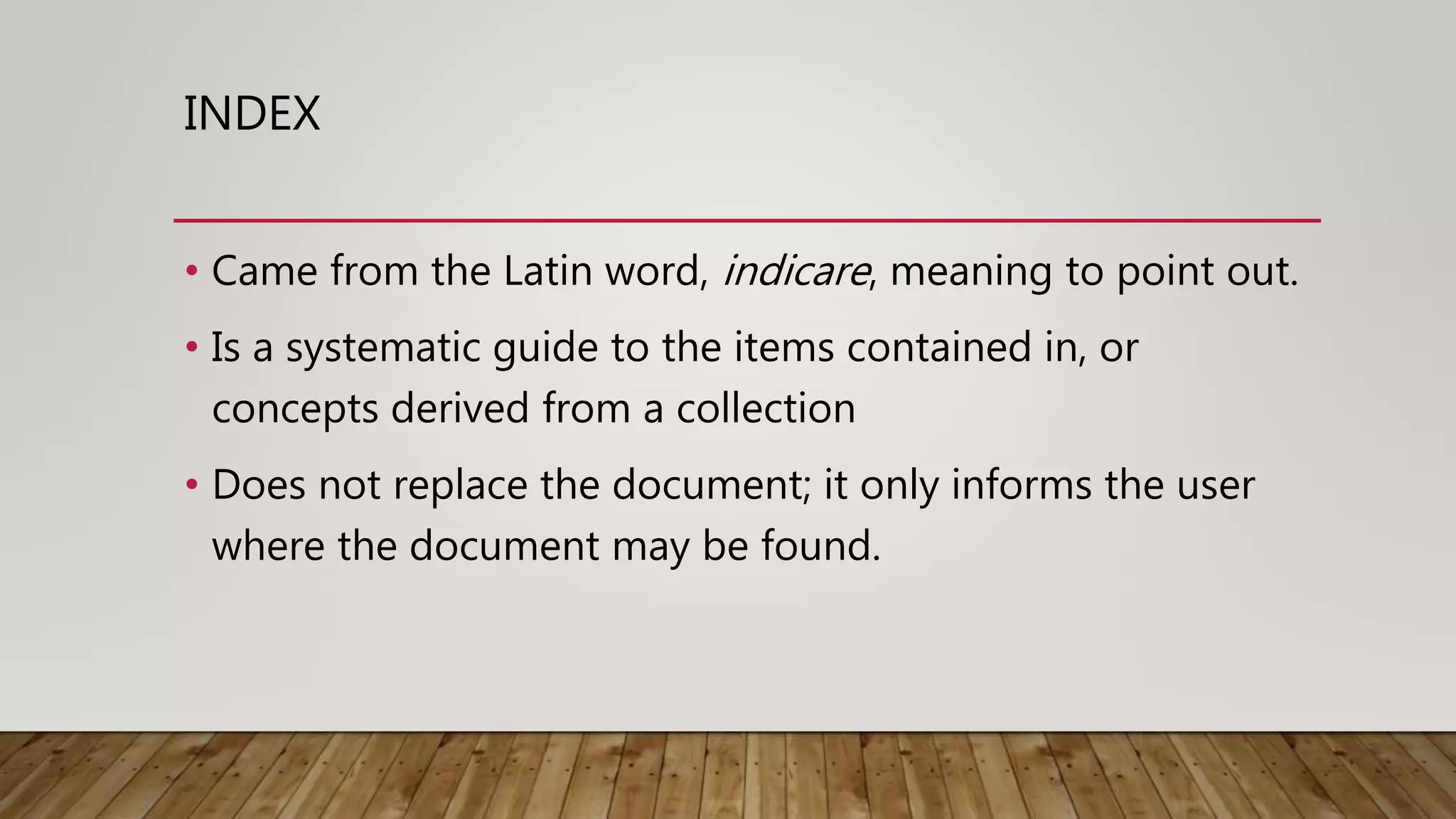 ABSTRACTING AND INDEXING | PPTX