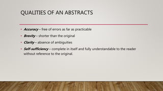 ABSTRACTING AND INDEXING | PPTX