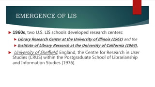 HISTORICAL DEVELOPMENT OF LIS EDUCATION | PPTX