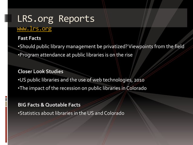 Using LRS for Library Administrators | PPT