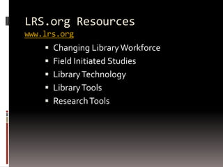 Using LRS for Library Administrators | PPT