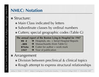 LIS417: NLM Classification and MeSH | PPT