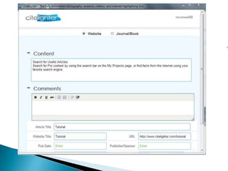 Presentation on Citelighter | PPT