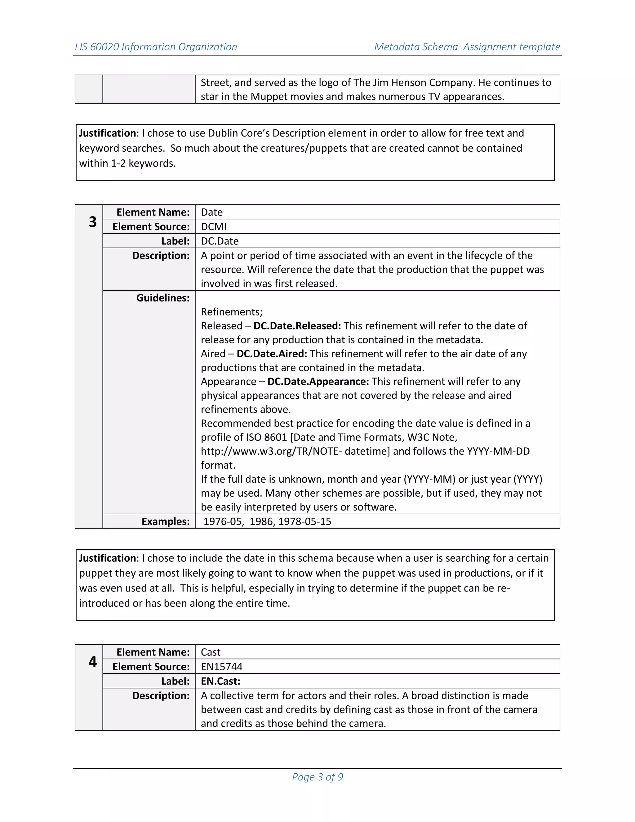 LIS 60020 Metadata Schema | PDF | Technology & Computing