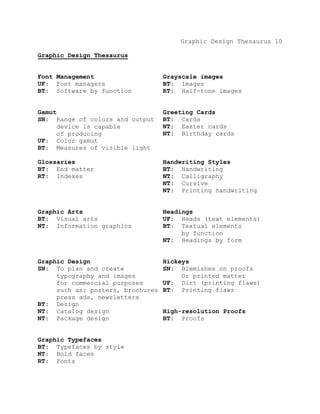 LIS 642 1 Graphic Design Thesaurus | PDF | Desktop Publishing ...