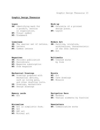 LIS 642 1 Graphic Design Thesaurus | PDF | Desktop Publishing ...