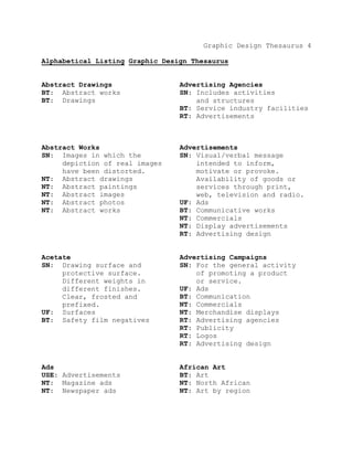 LIS 642 1 Graphic Design Thesaurus | PDF | Desktop Publishing ...